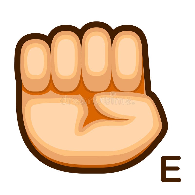 Vector Sign Language Icon Letter E Stock Vector - Illustration of ...