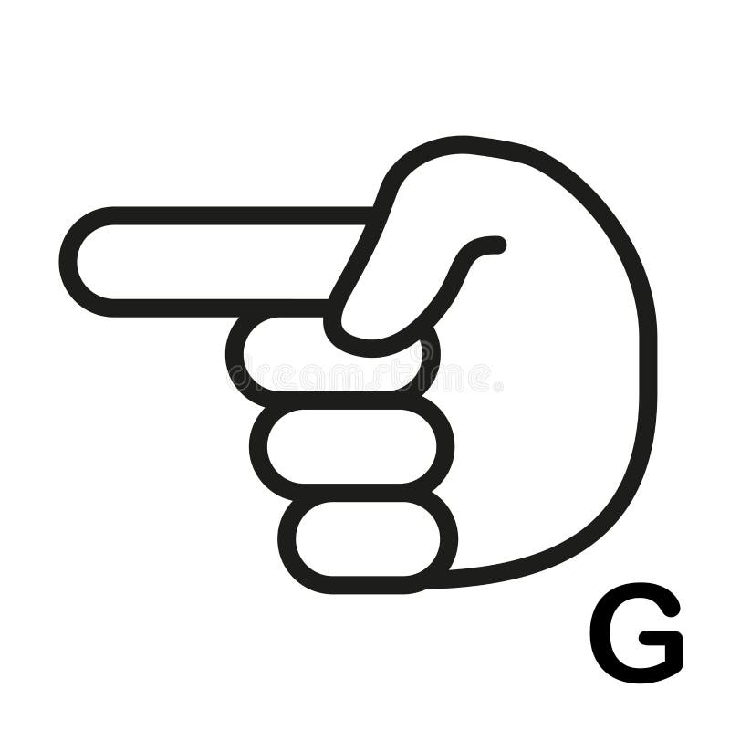 Vector Sign Language Icon Letter G Stock Vector - Illustration of ...