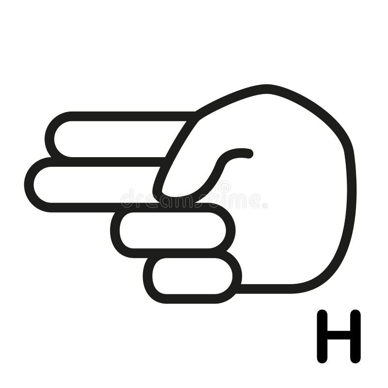 Vector Sign Language Icon Letter H Stock Vector - Illustration of learn ...