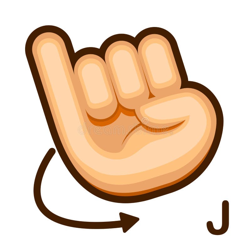 Vector Sign Language Icon Letter J Stock Vector - Illustration of ...