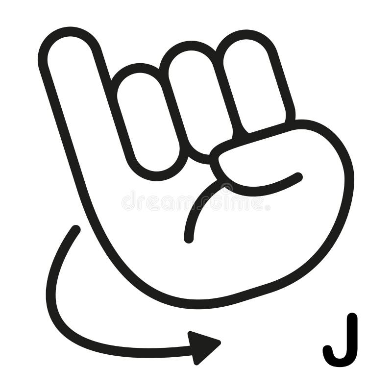 Vector Sign Language Icon Letter J Stock Vector - Illustration of ...