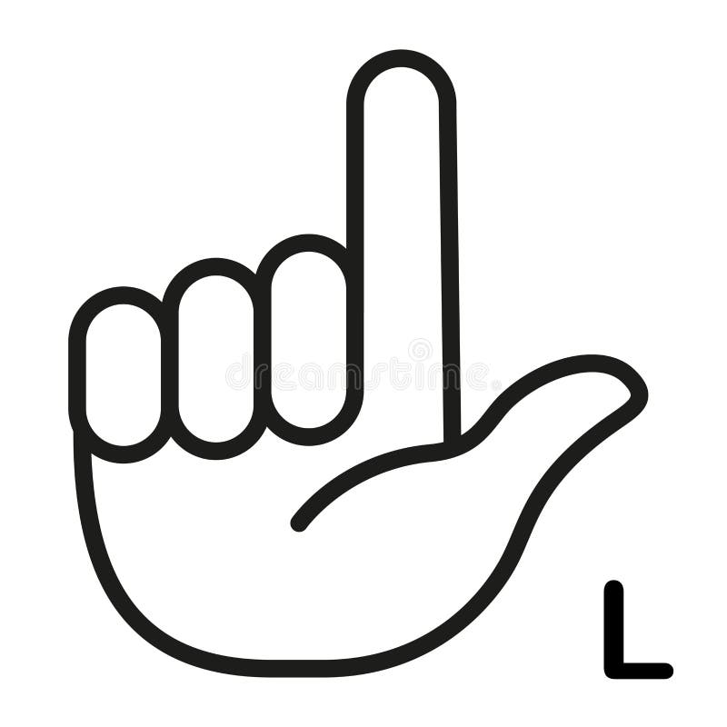 Vector Sign Language Icon Letter L Stock Vector - Illustration of ...