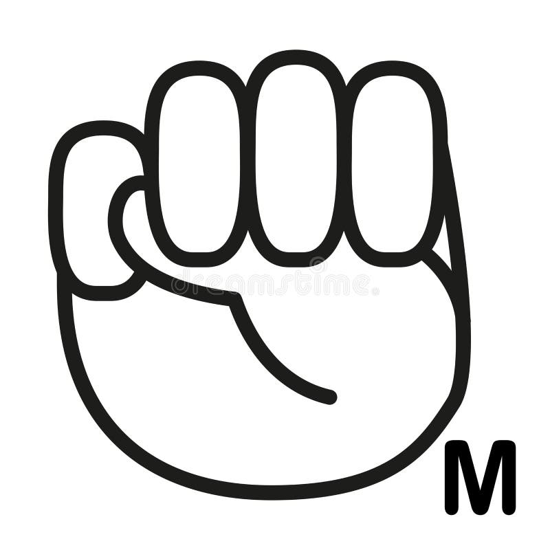 Vector Sign Language Icon Letter M Stock Vector - Illustration of ...