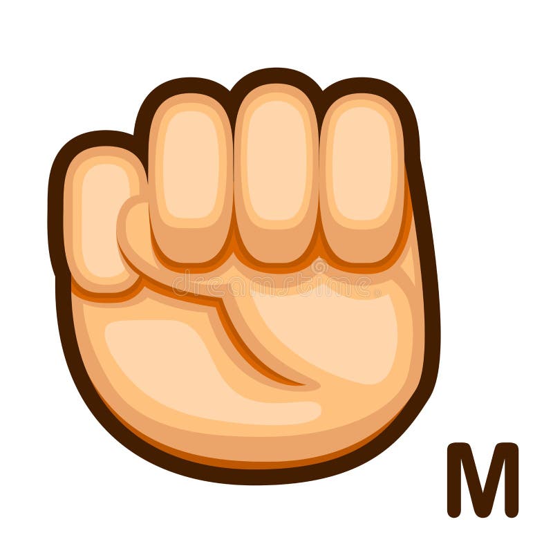 Vector Sign Language Icon Letter M Stock Vector - Illustration of ...