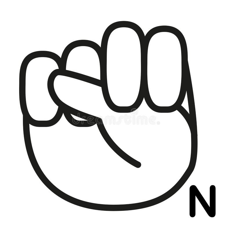 Vector Sign Language Icon Letter N Stock Vector - Illustration of ...