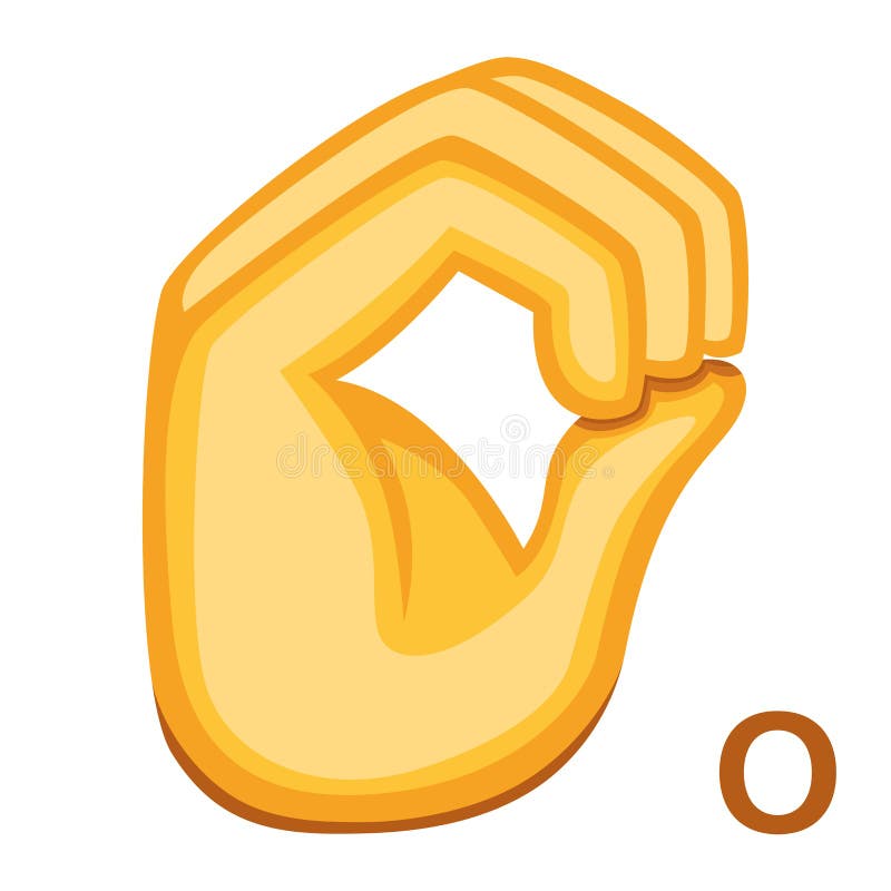 Vector Sign Language Icon Letter O Stock Vector - Illustration of ...