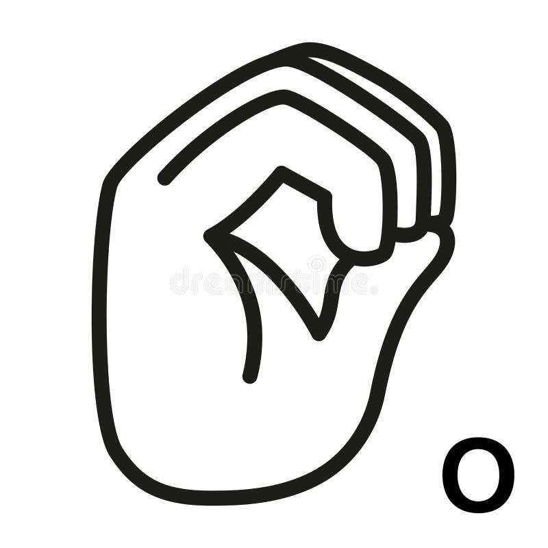 Vector Sign Language Icon Letter O Stock Vector - Illustration of ...
