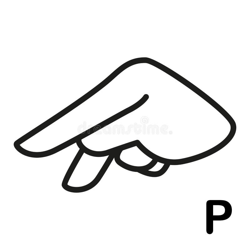 Vector Sign Language Icon Letter P Stock Vector - Illustration of speak ...