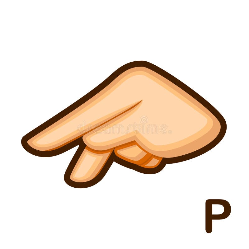 Vector Sign Language Icon Letter P Stock Vector - Illustration of ...