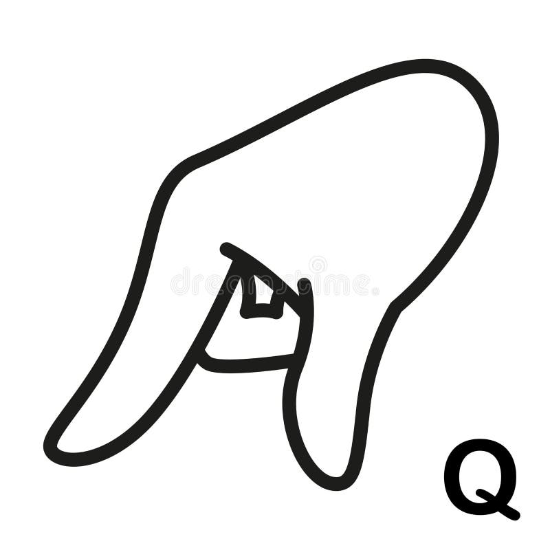 Vector Sign Language Icon Letter Q Stock Vector - Illustration of ...