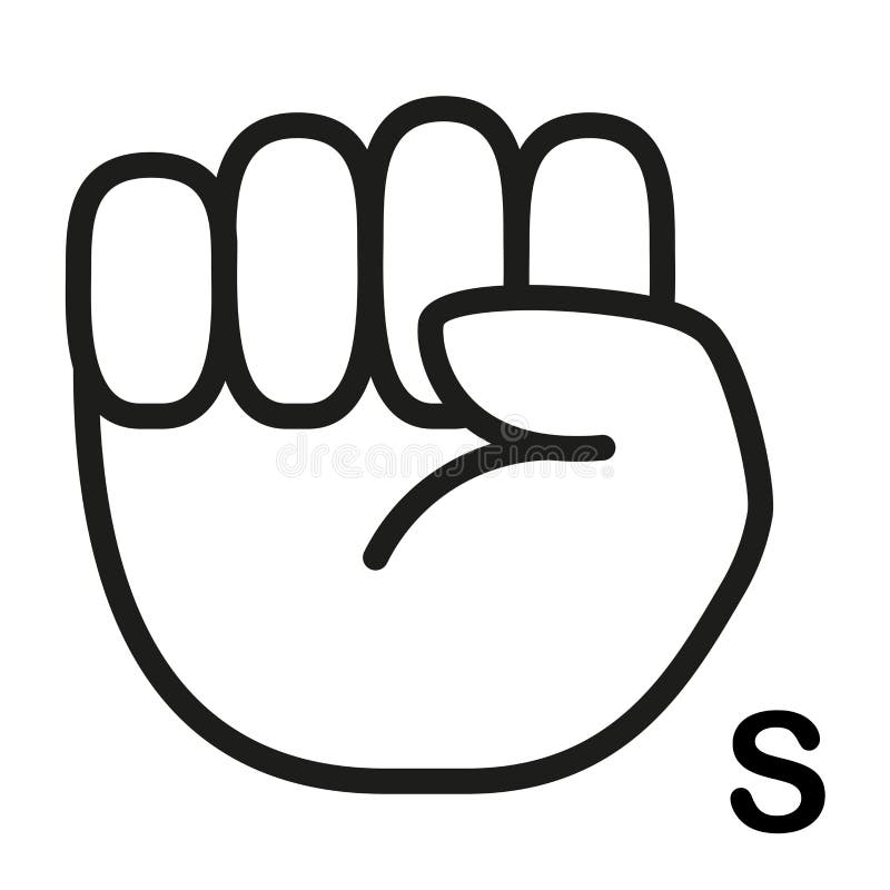 Vector Sign Language Icon Letter S Stock Vector - Illustration of ...