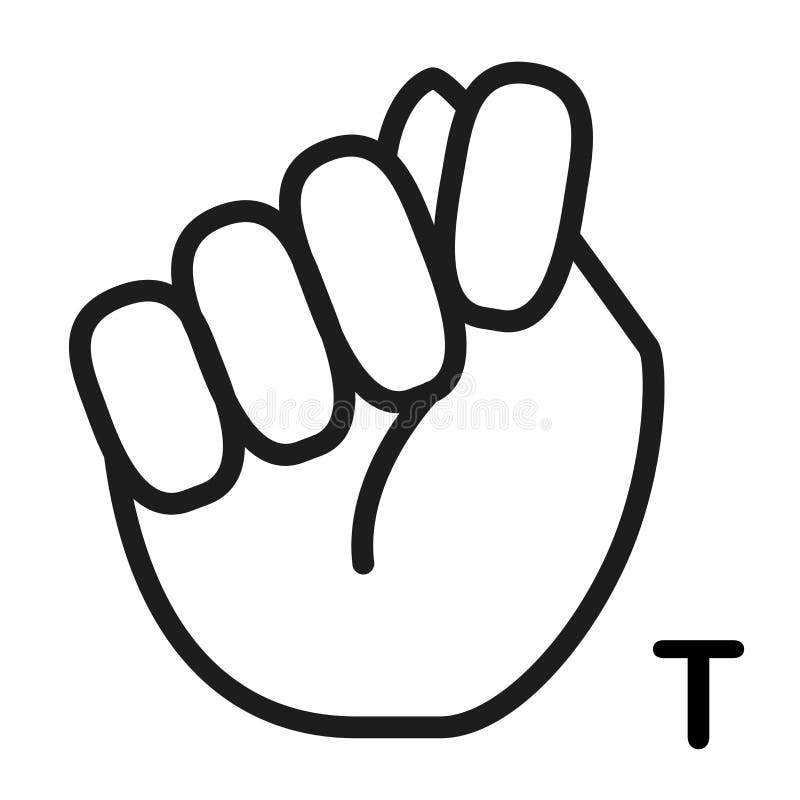 Vector Sign Language Icon Letter T Stock Vector - Illustration of icon ...