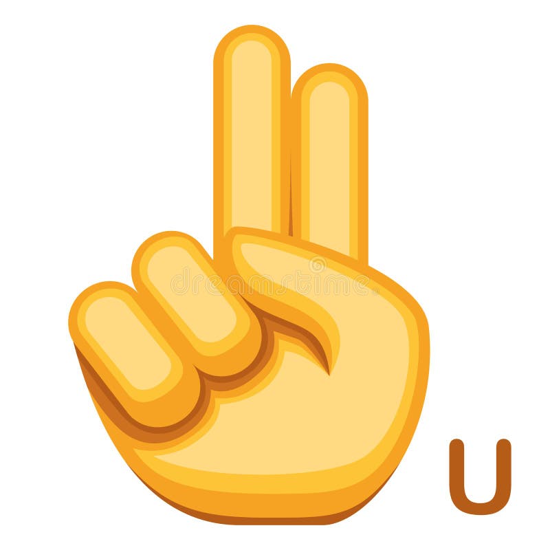 Vector Sign Language Icon Letter U Stock Vector - Illustration of ...