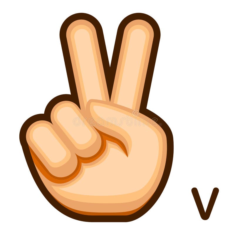 Vector Sign Language Icon Letter V Stock Vector - Illustration of ...