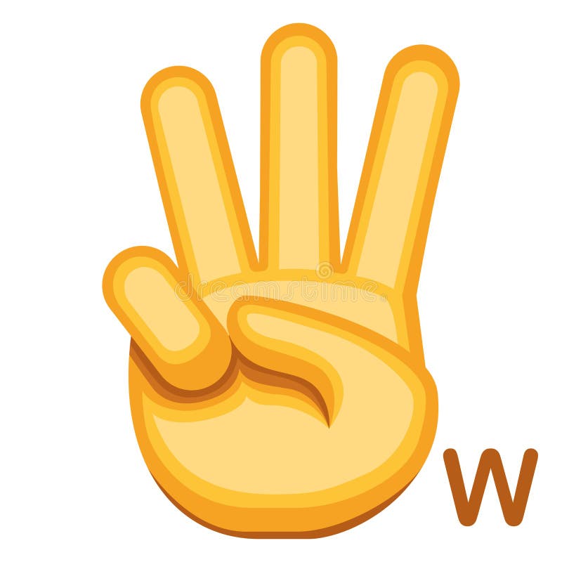 Vector Sign Language Icon Letter W Stock Vector - Illustration of ...