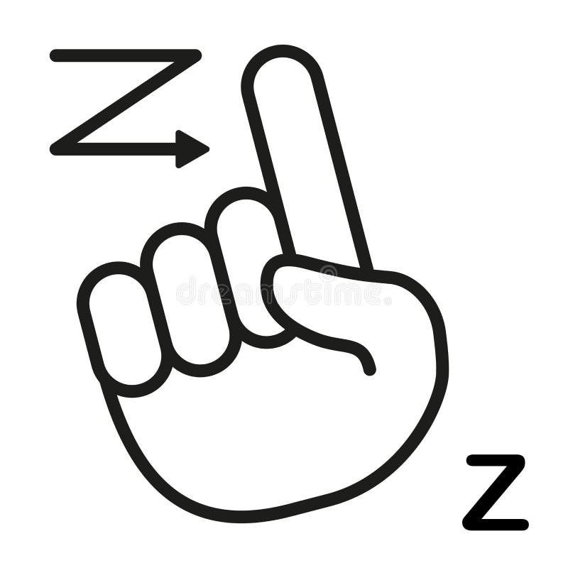 Vector Sign Language Icon Letter Z Stock Vector - Illustration of ...