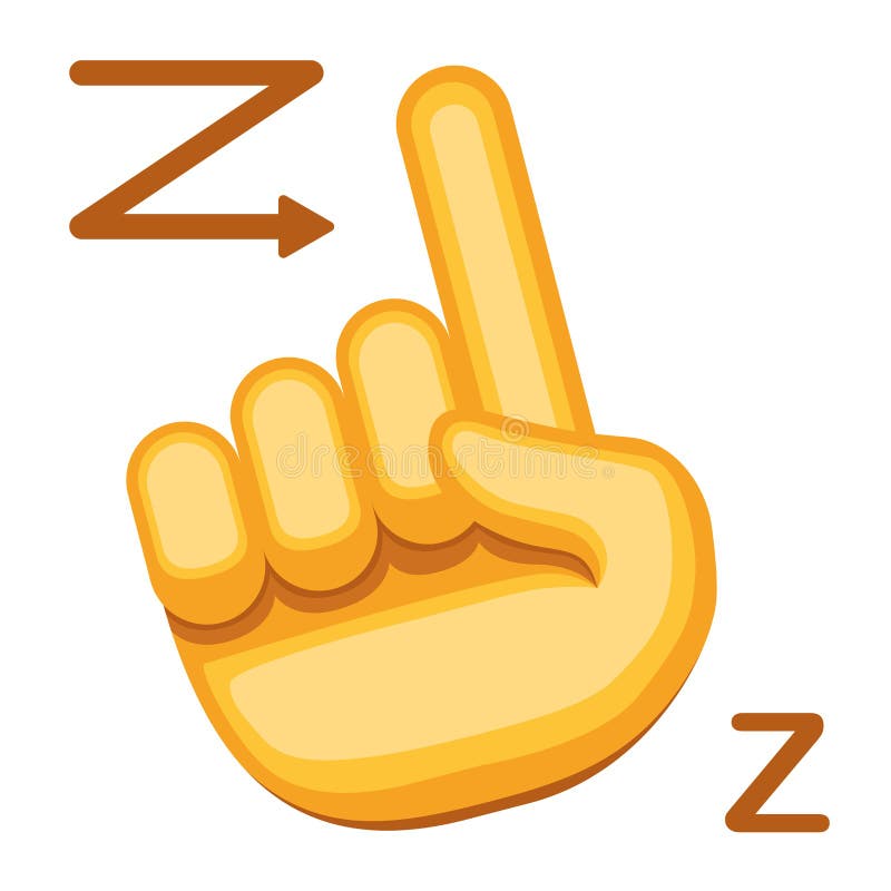 Vector Sign Language Icon Letter Z Stock Vector - Illustration of talk ...