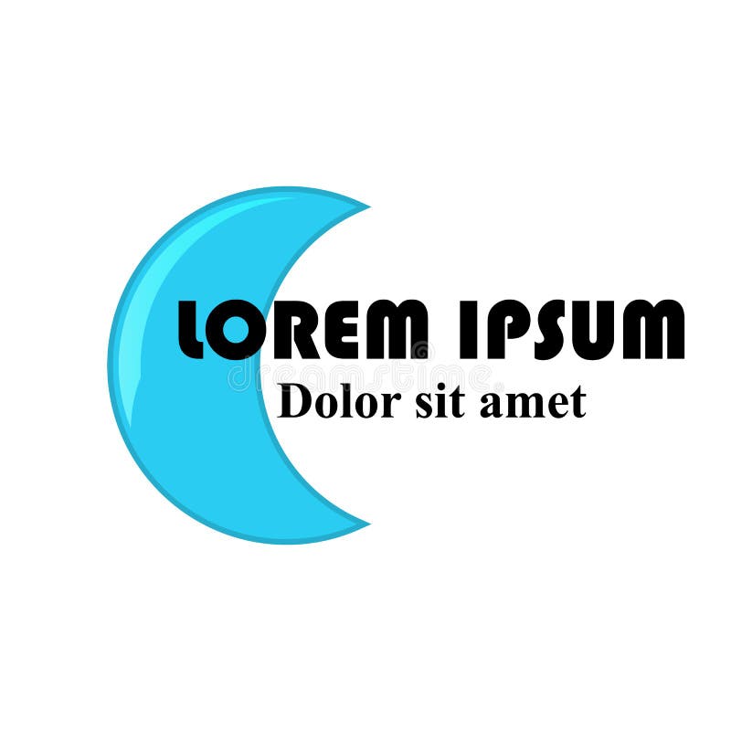 Vector sign of moon logo stock vector. Illustration of blue - 103004435