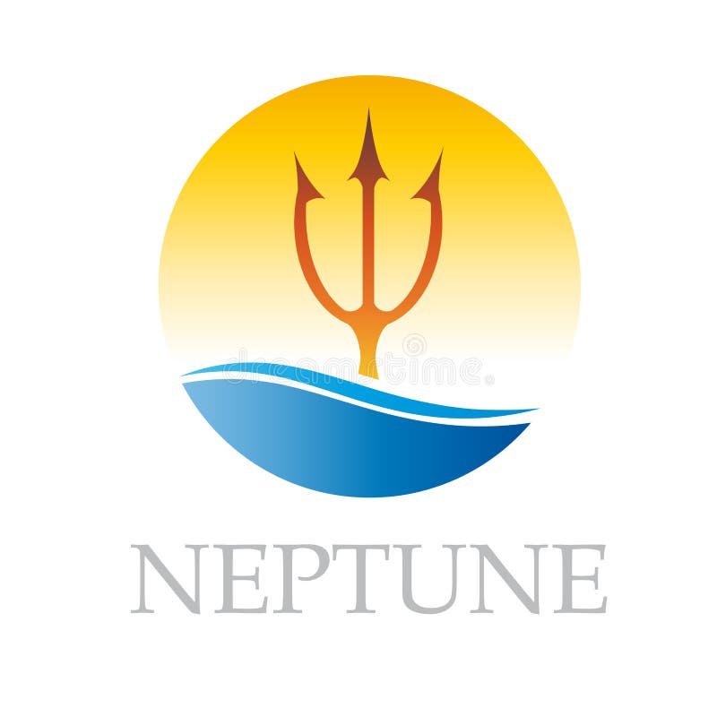 Vector Sign Neptune in the Sea Stock Illustration - Illustration of ...