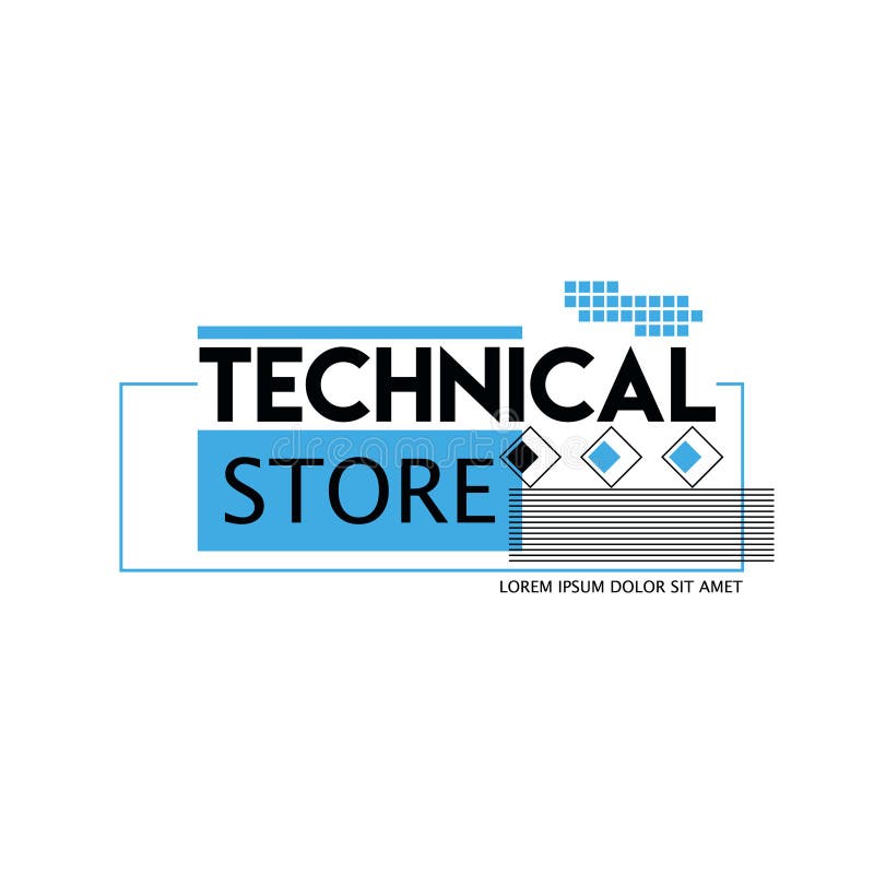 Blue Logo on the Theme of Technology. Stock Vector - Illustration of ...