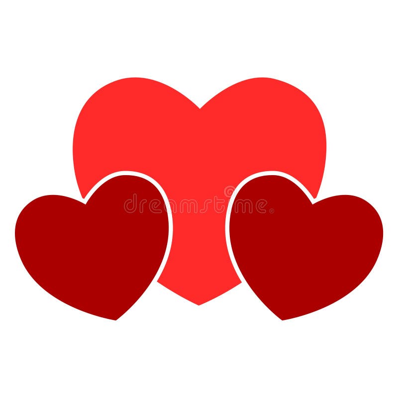 Vector sign three hearts stock vector. Illustration of couple - 92101461