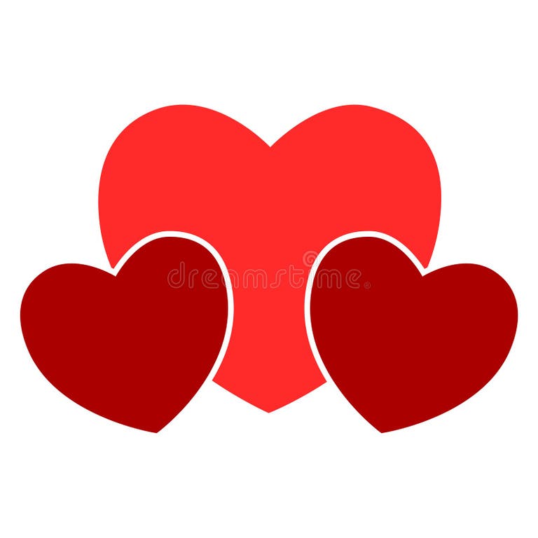 Vector sign three hearts stock vector. Illustration of couple - 92101461