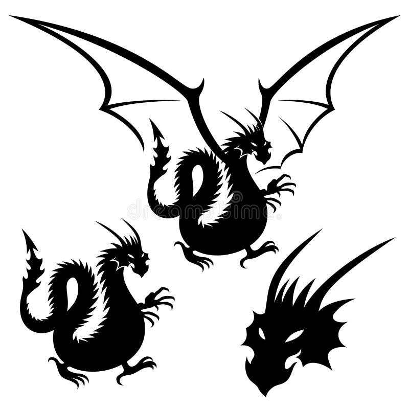 Vector signs. Dragon. stock vector. Illustration of gothic - 55846040