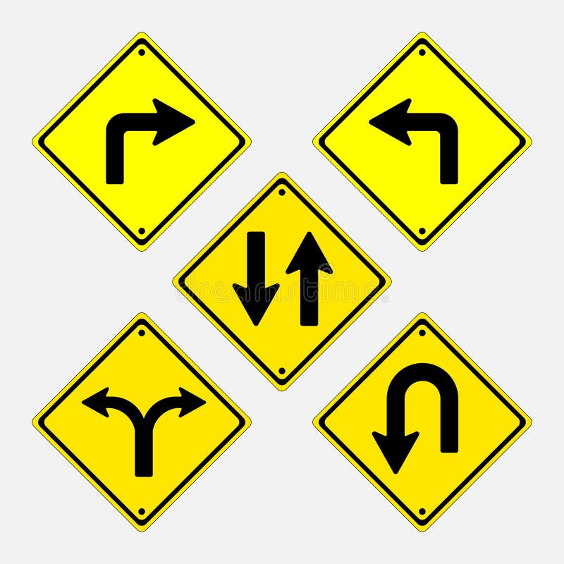 Vector Signs, Installation of Directing Traffic Stock Vector ...