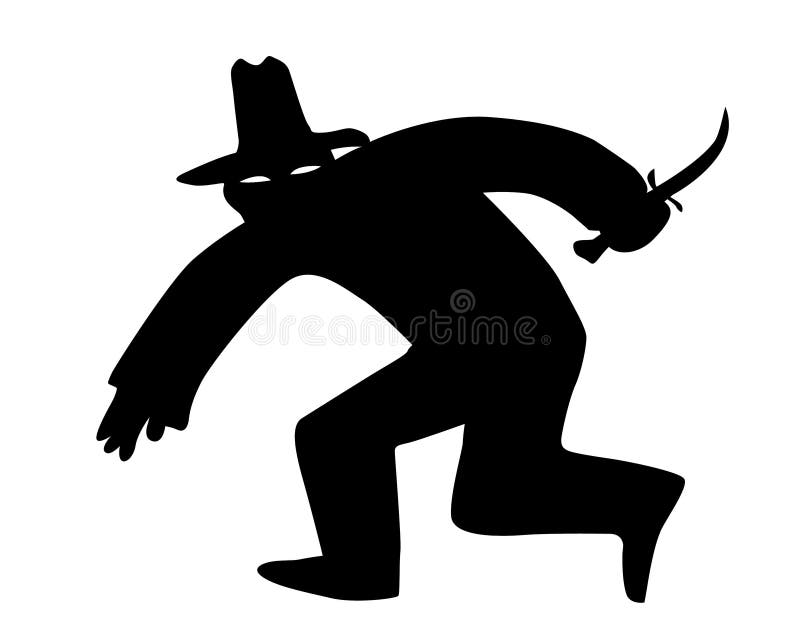 Vector Silhouet Van De Dief Vector Illustratie - Illustration of ...