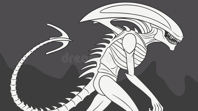 Alien Creature Silhouette Science Fiction Vector Design Generative AI ...