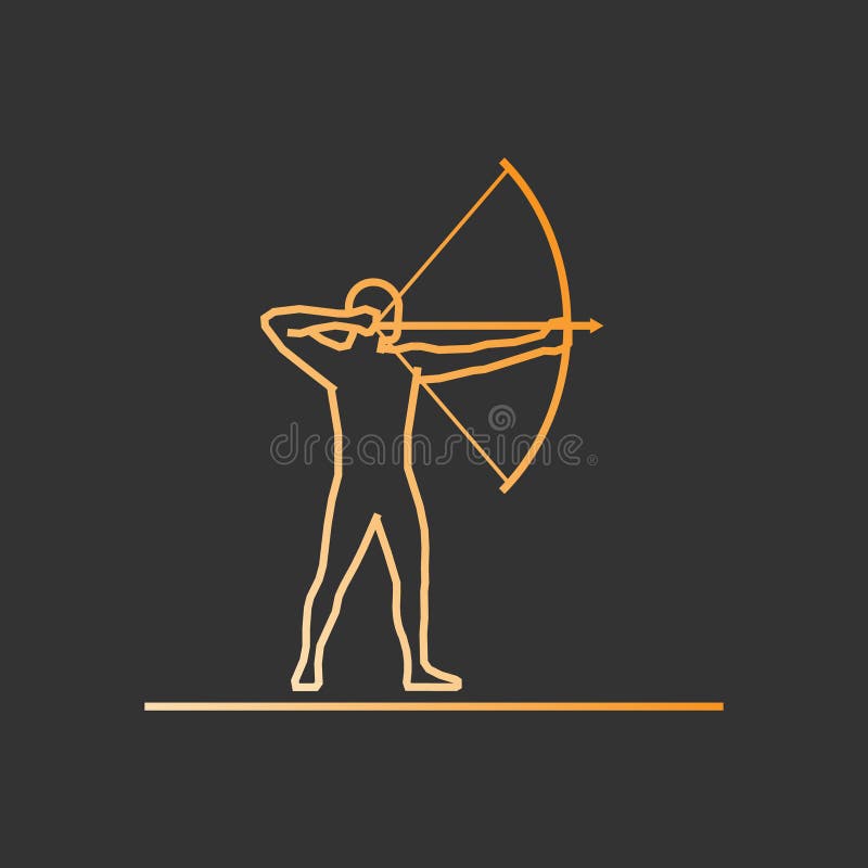 Vector Silhouette of Archer. Stock Illustration - Illustration of ...