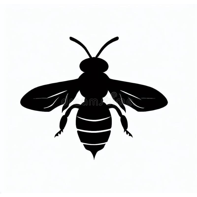Vector Silhouette of Bee, Busy Bee Graphic for Nature and Pollination ...