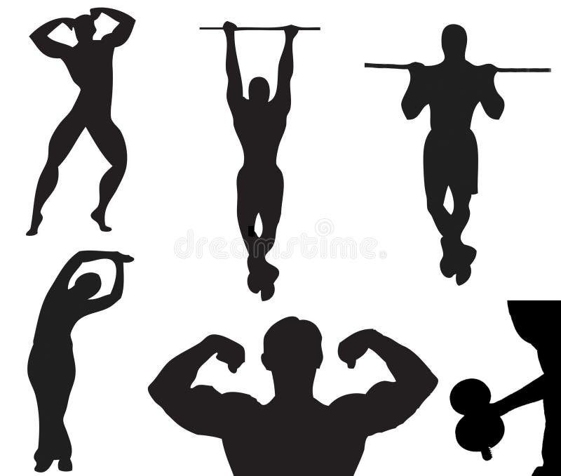 Outline of a Female Bodybuilder Stock Vector - Illustration of health ...