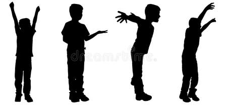 Vector Silhouette of a Boy. Stock Vector - Illustration of model ...