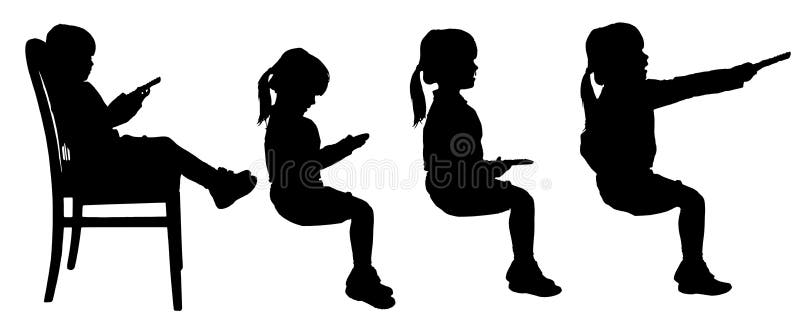 Vector Silhouette Of Child. Stock Vector - Image: 46641632