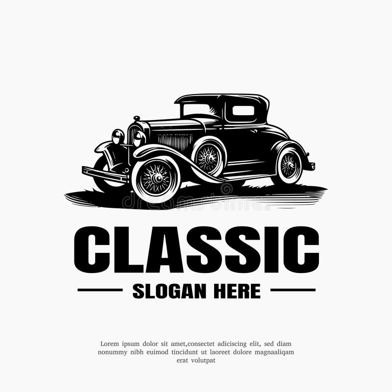 Vector Silhouette Classic Car Logo Design Template Stock Vector ...