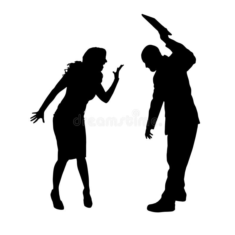 Angry Couple Silhouette Stock Illustrations – 315 Angry Couple ...