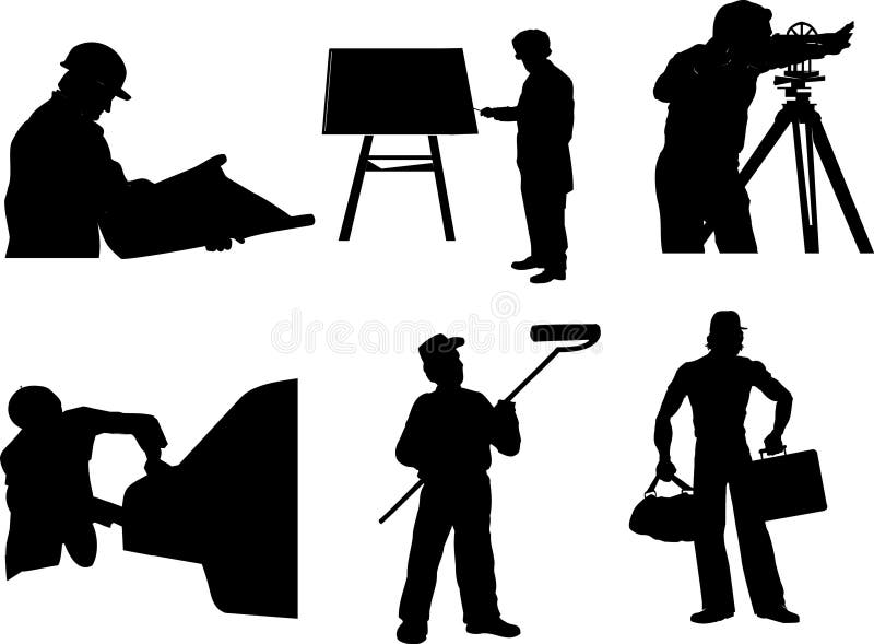 Vector Silhouette of a Different Profession Stock Vector - Illustration ...