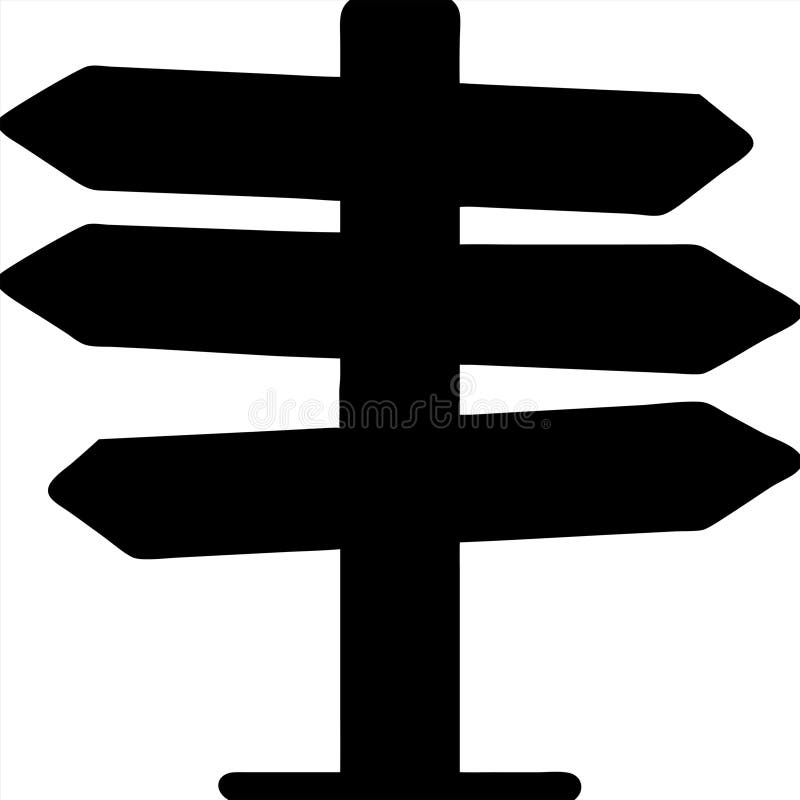 Vector Silhouette Directional Signpost Multiple Arrow Wooden Signs ...