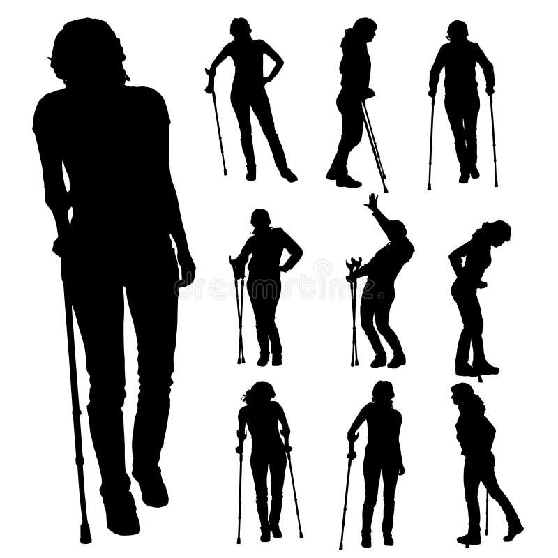 Vector Silhouette of Disabled People. Stock Illustration - Illustration ...