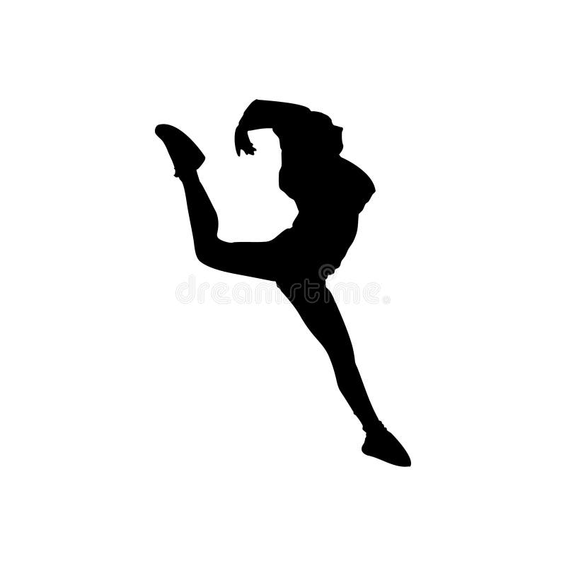 Silhouette of a Dancing Human Model in a Dynamic Pose, Shadow Dance ...