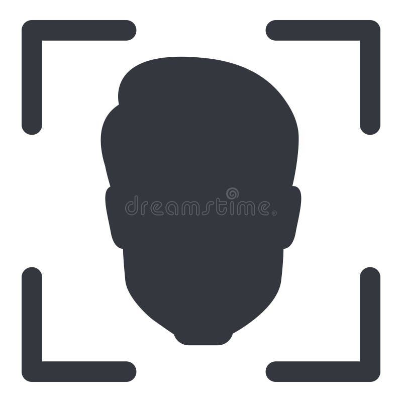 Vector Silhouette Icon - Face Recognition Stock Vector - Illustration ...