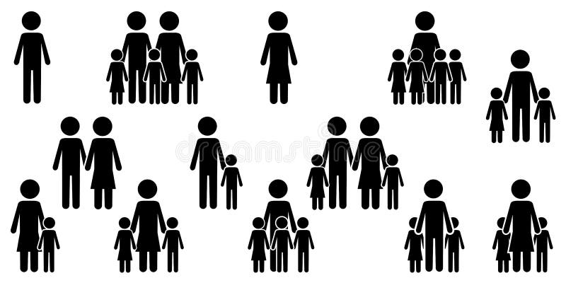 Vector Silhouette Icon of People, Team, Family. a Symbol of the Unity ...