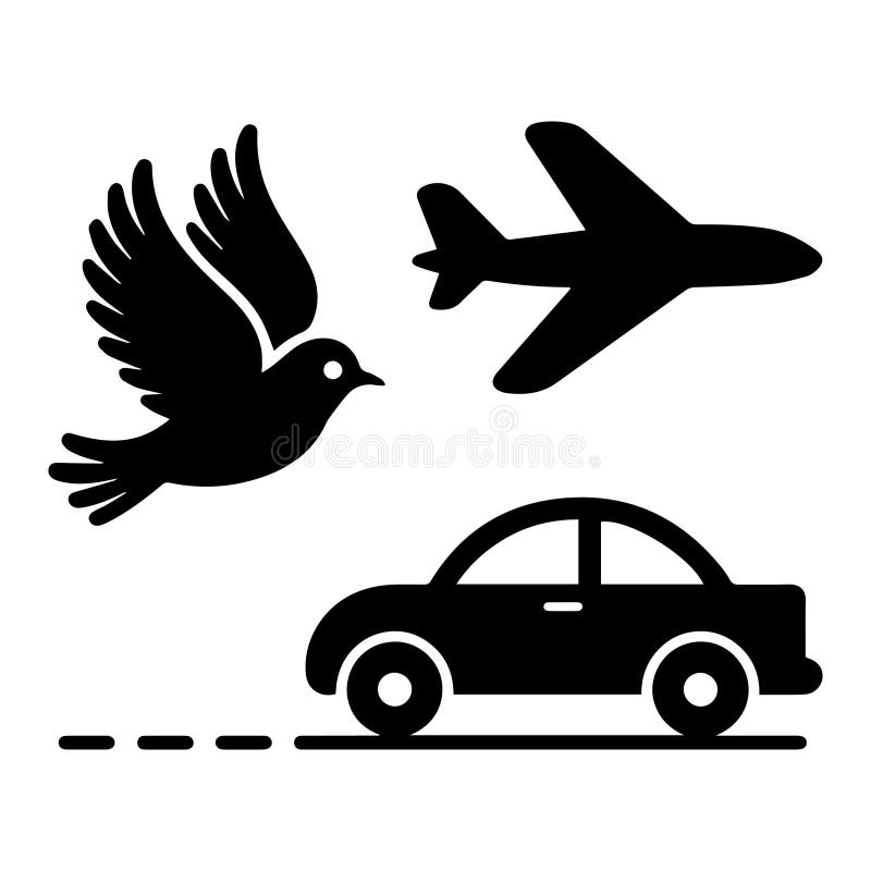 A Vector Silhouette Image of a Black Flied Icon Set Stock Vector ...