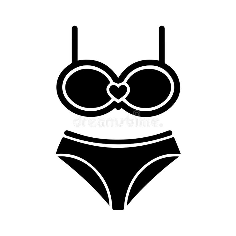 A Vector Silhouette Image of a Bra Penti Icon with a White Background ...