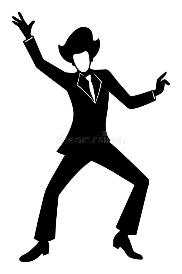 Vector Silhouette of a Man Disco Dancing Stock Vector - Illustration of ...