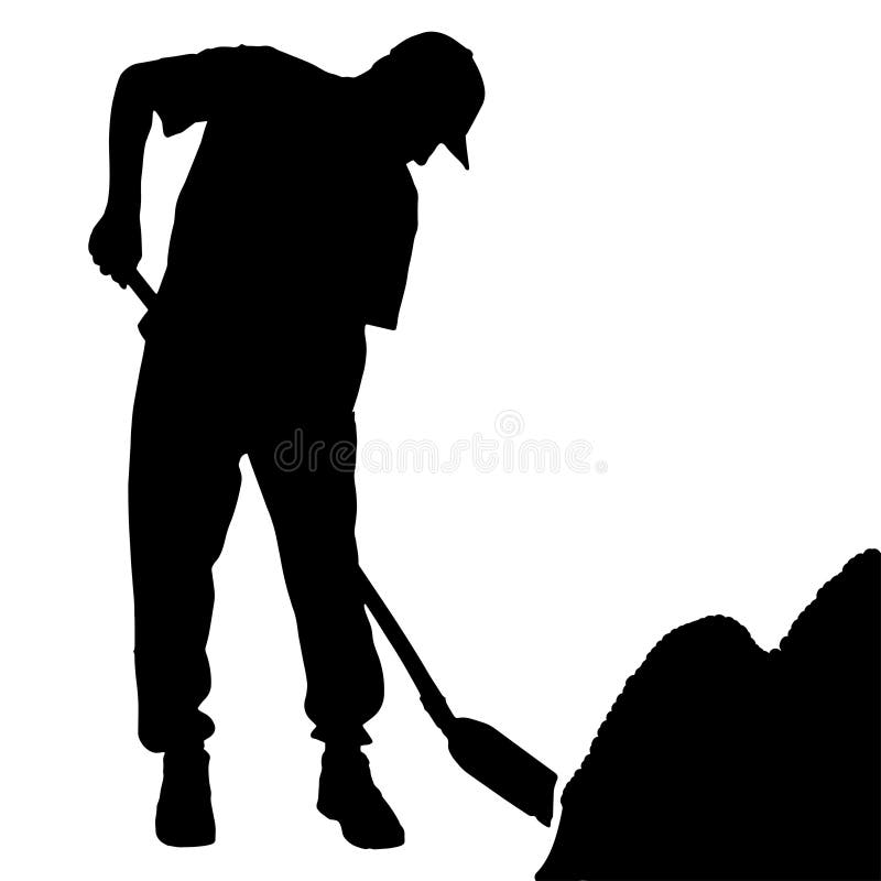 Digging Man Silhouette Stock Illustrations – 328 Digging Man Silhouette ...