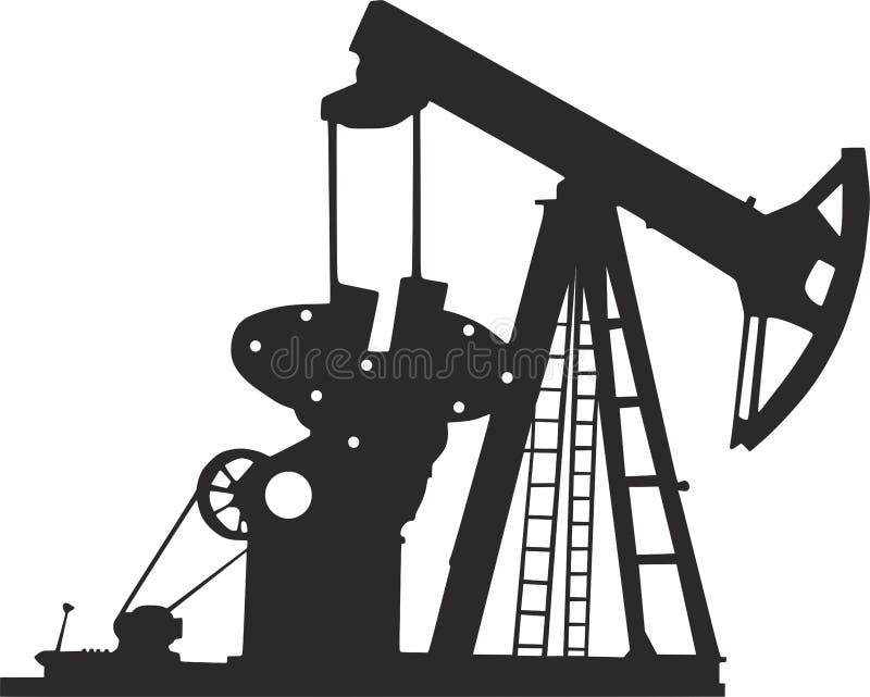 Vector Silhouette of an Oil Rig Stock Vector - Illustration of diesel ...