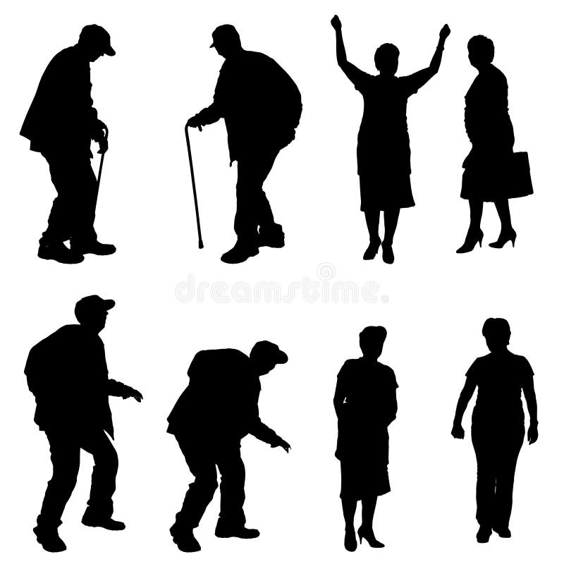 Senior Silhouette Vector Stock Illustrations – 6,499 Senior Silhouette ...