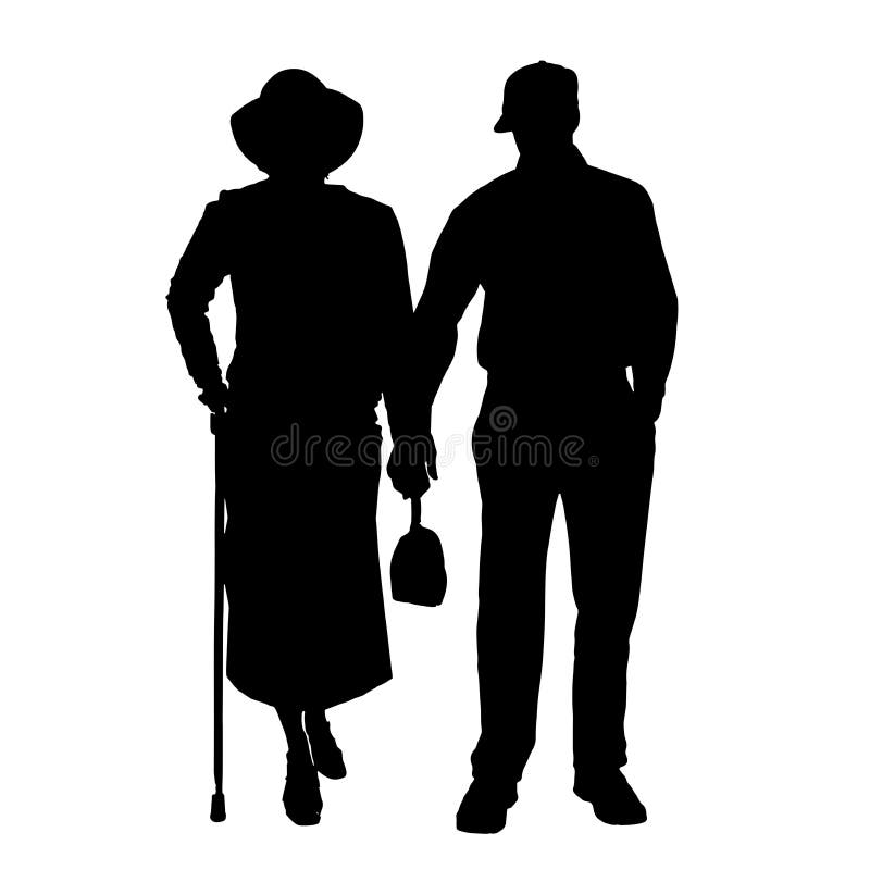 Old People Silhouettes Stock Illustrations – 2,089 Old People ...